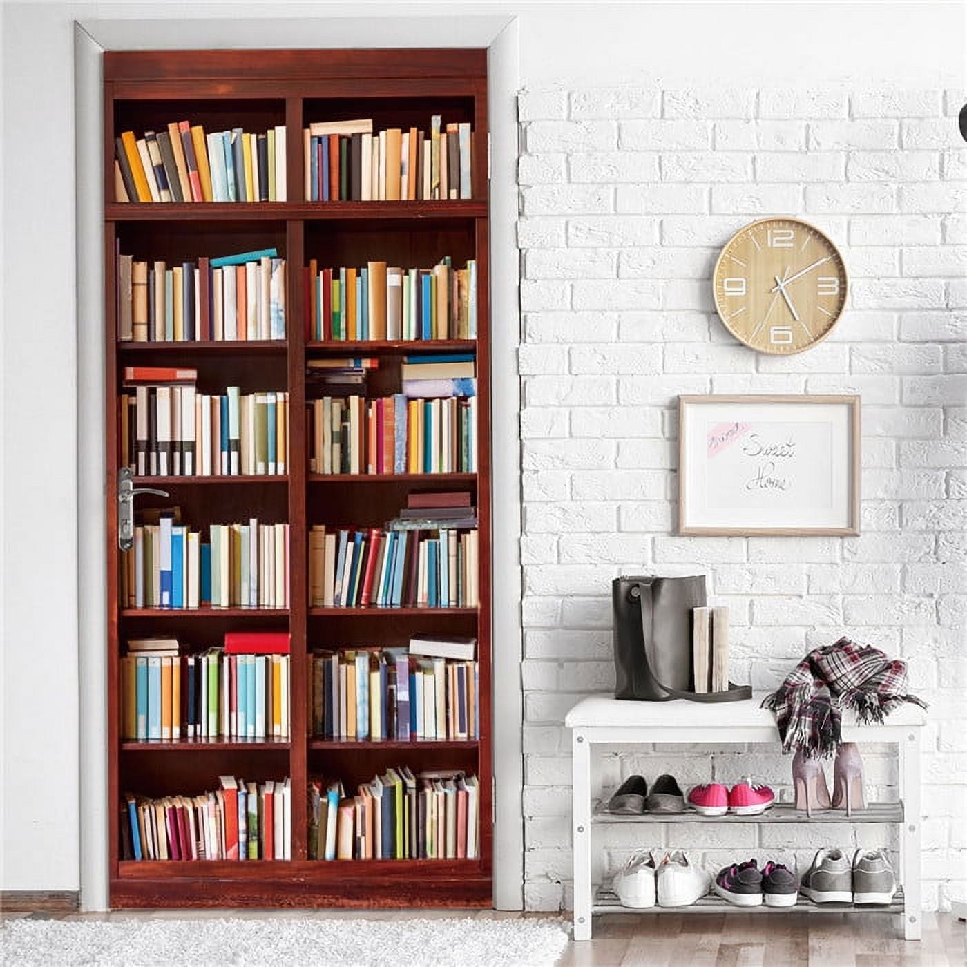 Different Style Library Door Sticker Waterproof Wallpaper On The Door ...