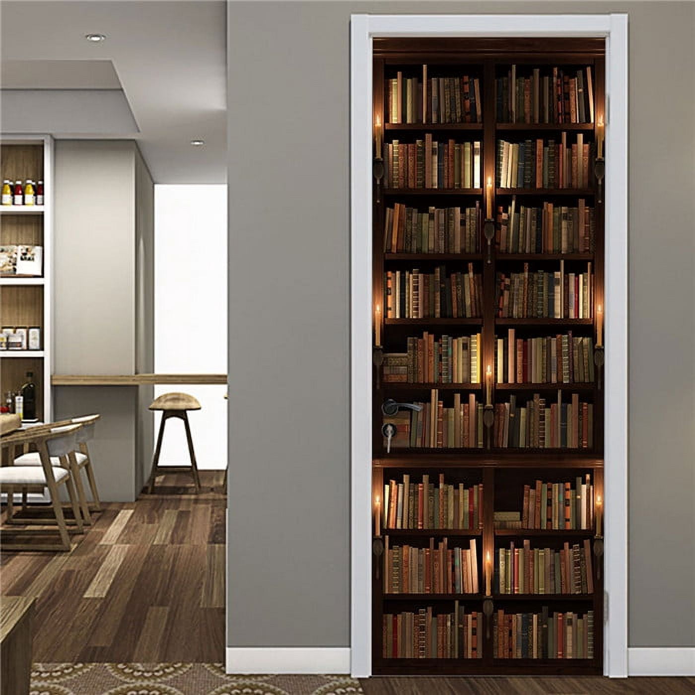 Different Style Library Door Sticker Waterproof Wallpaper On The Door ...