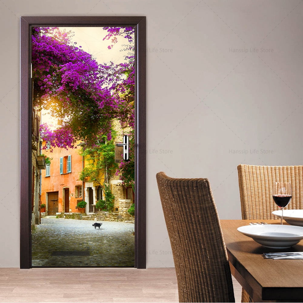 Different Styles of Door Stickers Architectural Scenery Indoor Door ...