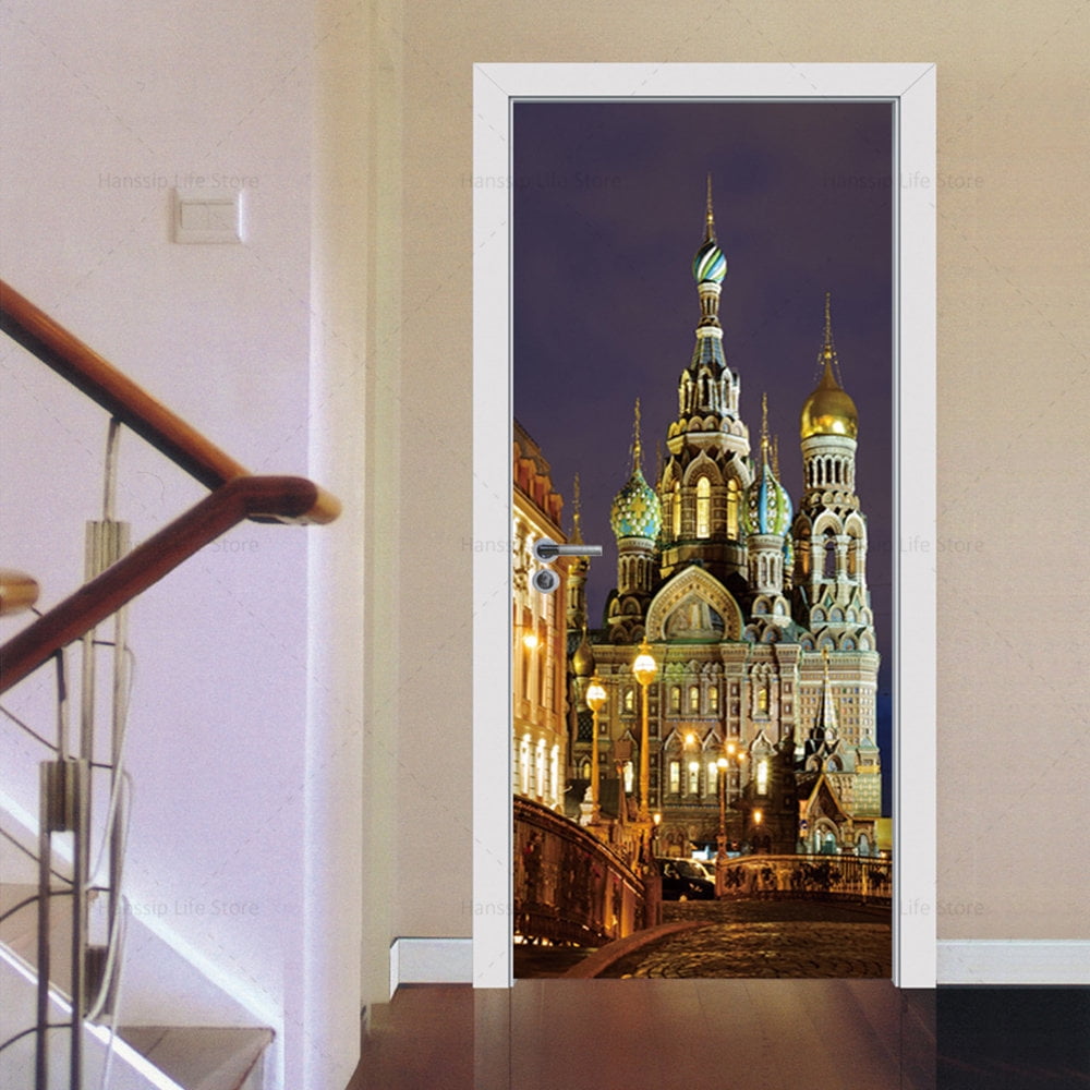 Different Styles of Door Stickers Architectural Scenery Indoor Door ...