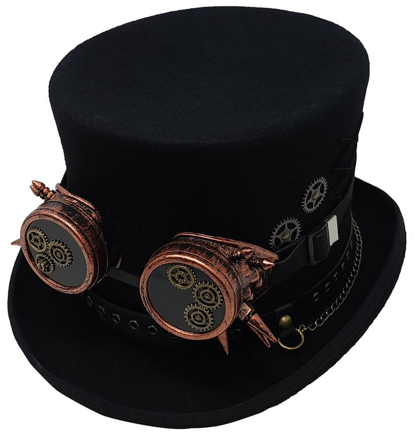 Different Touch 100% Wool Felt Victorian Mad Hatter Steampunk 6" Tall ...