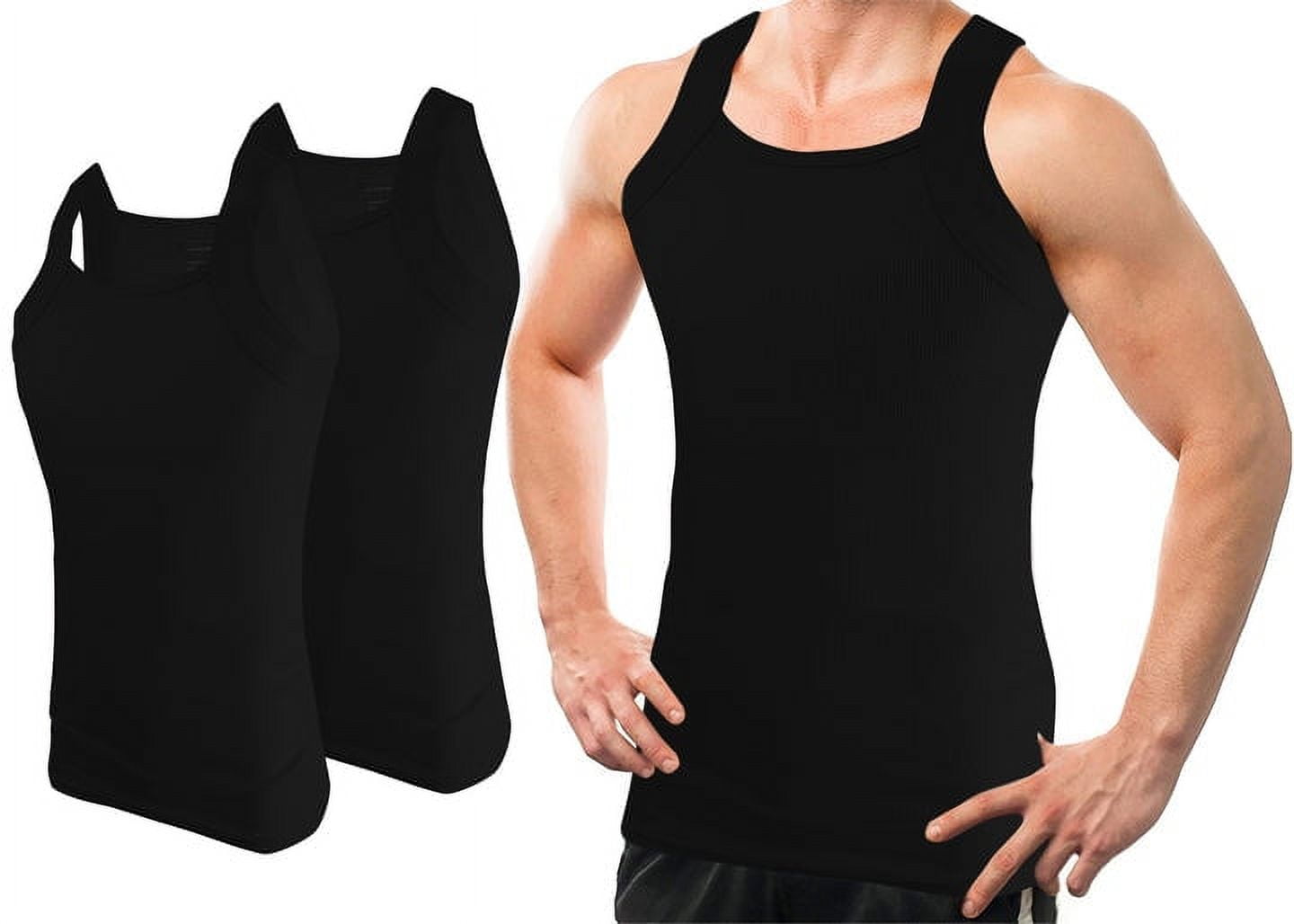 Different Touch 2 Pack Basic Tank Tops for Men, Ribbed, Lightweight ...