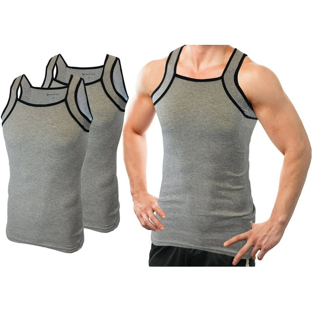 Different Touch 2 Pack Contrast Color G-Unit Tank Tops Muscle Rib Men ...