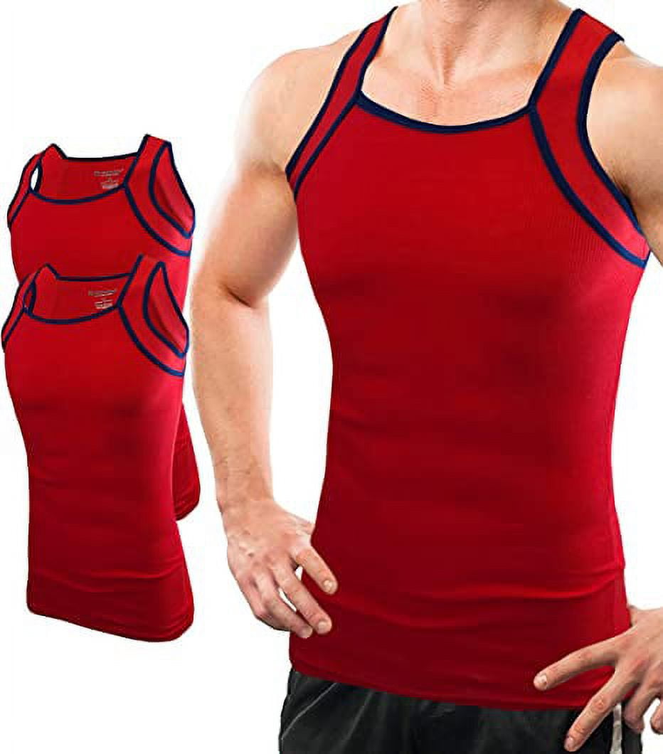Different Touch 2 Pack Contrast Color G-Unit Tank Tops Muscle Rib Men ...