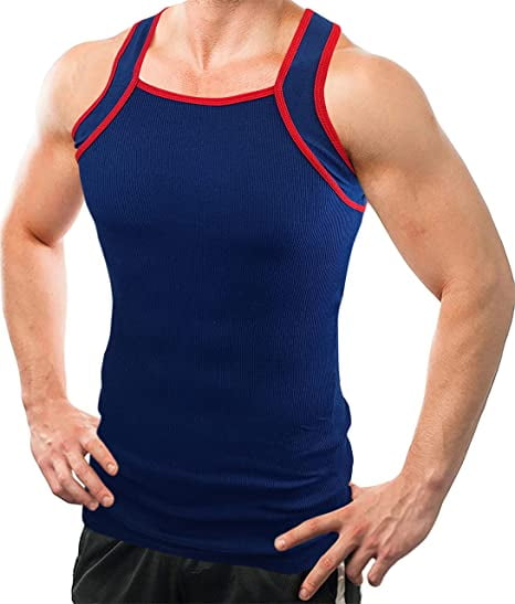 Different Touch 2 Pack Contrast Color G-Unit Tank Tops Muscle Rib Men ...