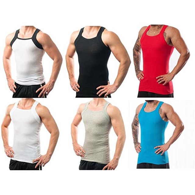 Different Touch 6 Pack Assorted Colors Square Cut G-unit Style Tank ...