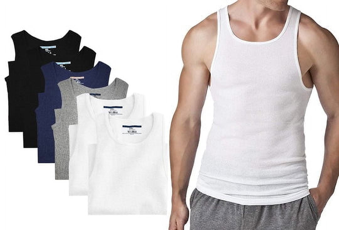 Free Shipping! Different Touch Men's Big and Tall 6 Pack Ribbed Cotton ...