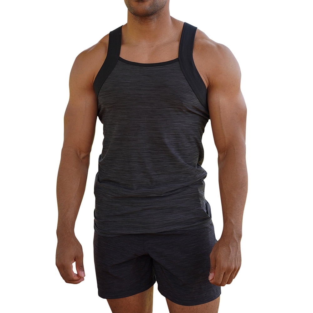 Different Touch Dry Fit Square Cut Style Contrast Color Tank Tops for ...