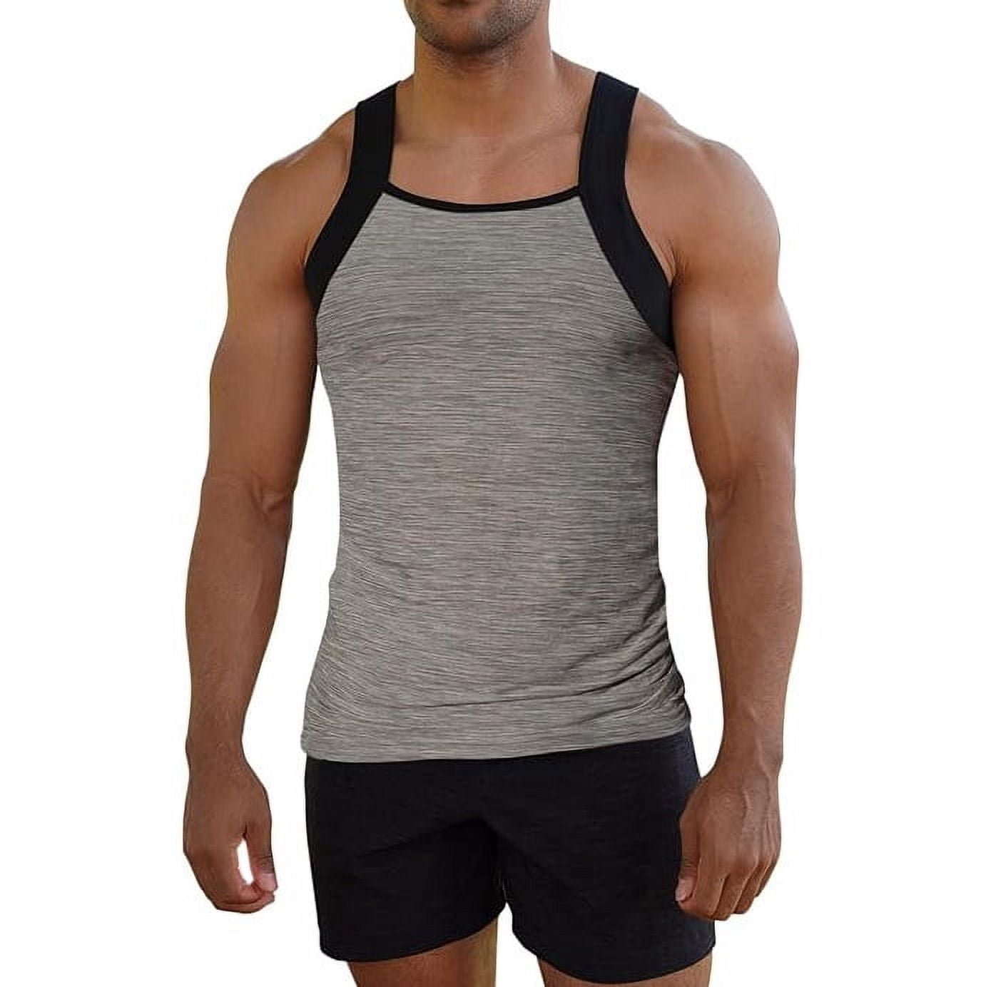 Different Touch Dry Fit Square Cut Style Contrast Color Tank Tops for ...