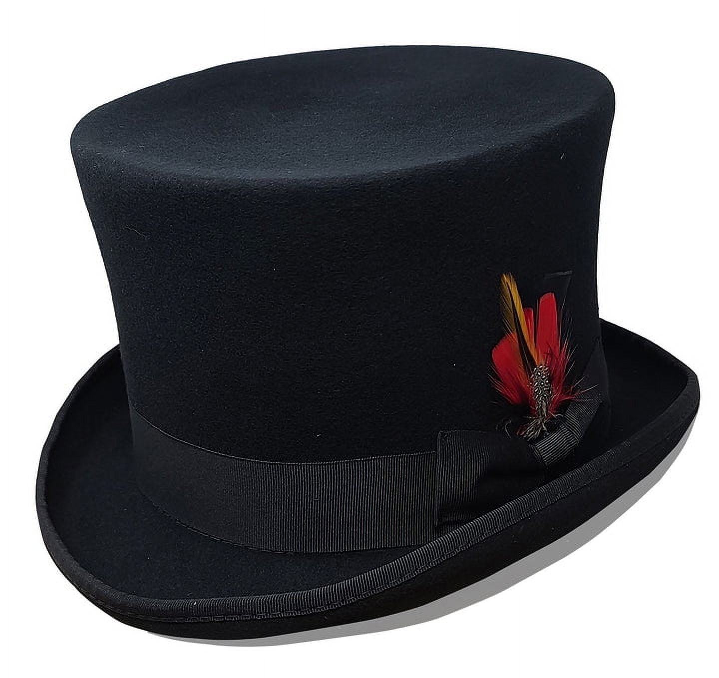 Different Touch Men 100% Wool Felt Top Hats Victorian Style Mad Hatter ...