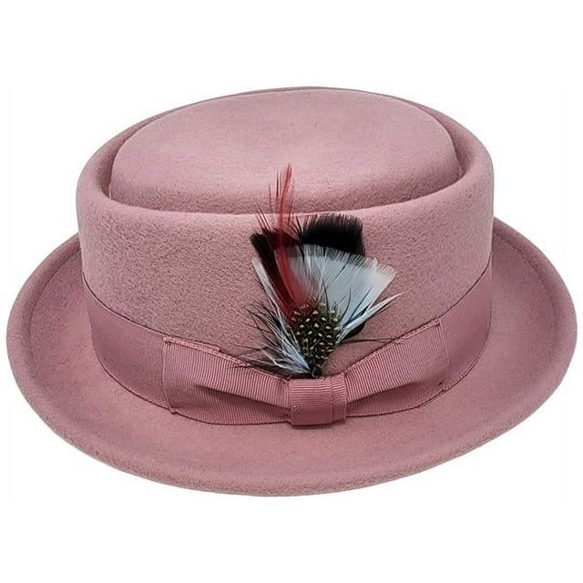 Different Touch Men Women Crushable Wool Felt Pork Pie Fedora Hats with ...