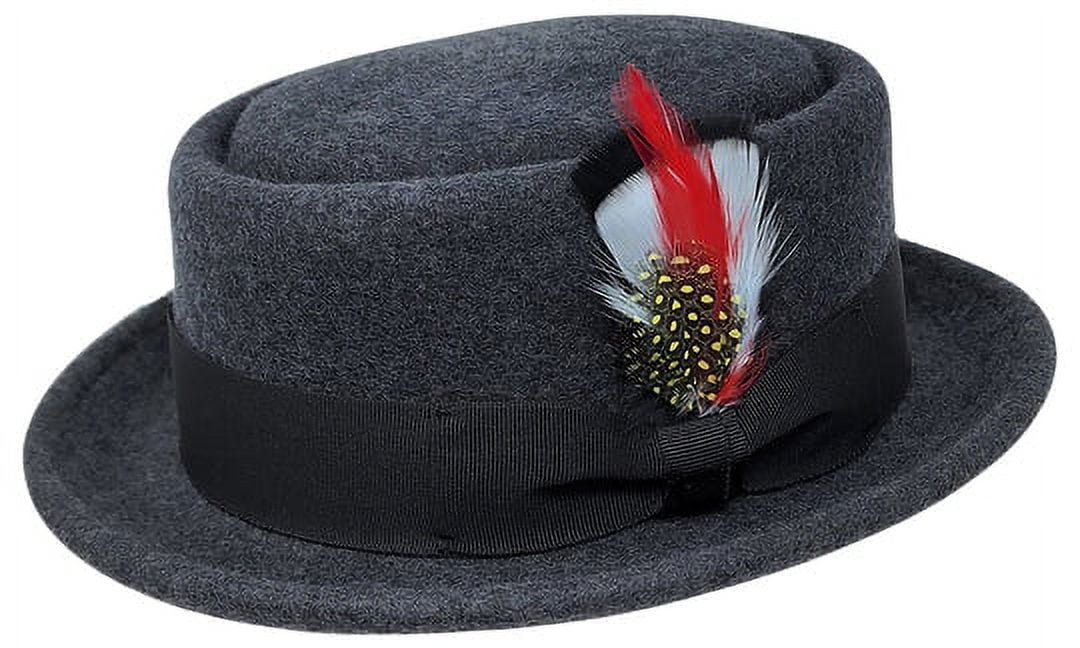 Different Touch Men Women Crushable Wool Felt Pork Pie Fedora Hats with ...