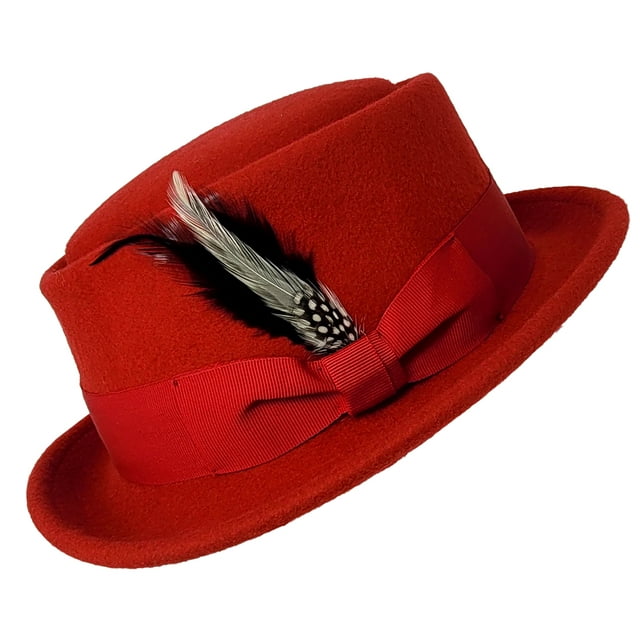 Different Touch Men Women Crushable Wool Felt Pork Pie Fedora Hats with ...