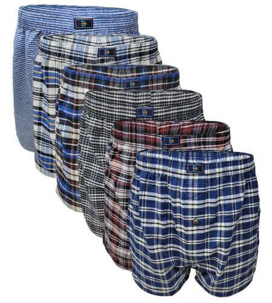 Different Touch Men's Classic Design Plaid Woven Boxer Shorts Underwear ...