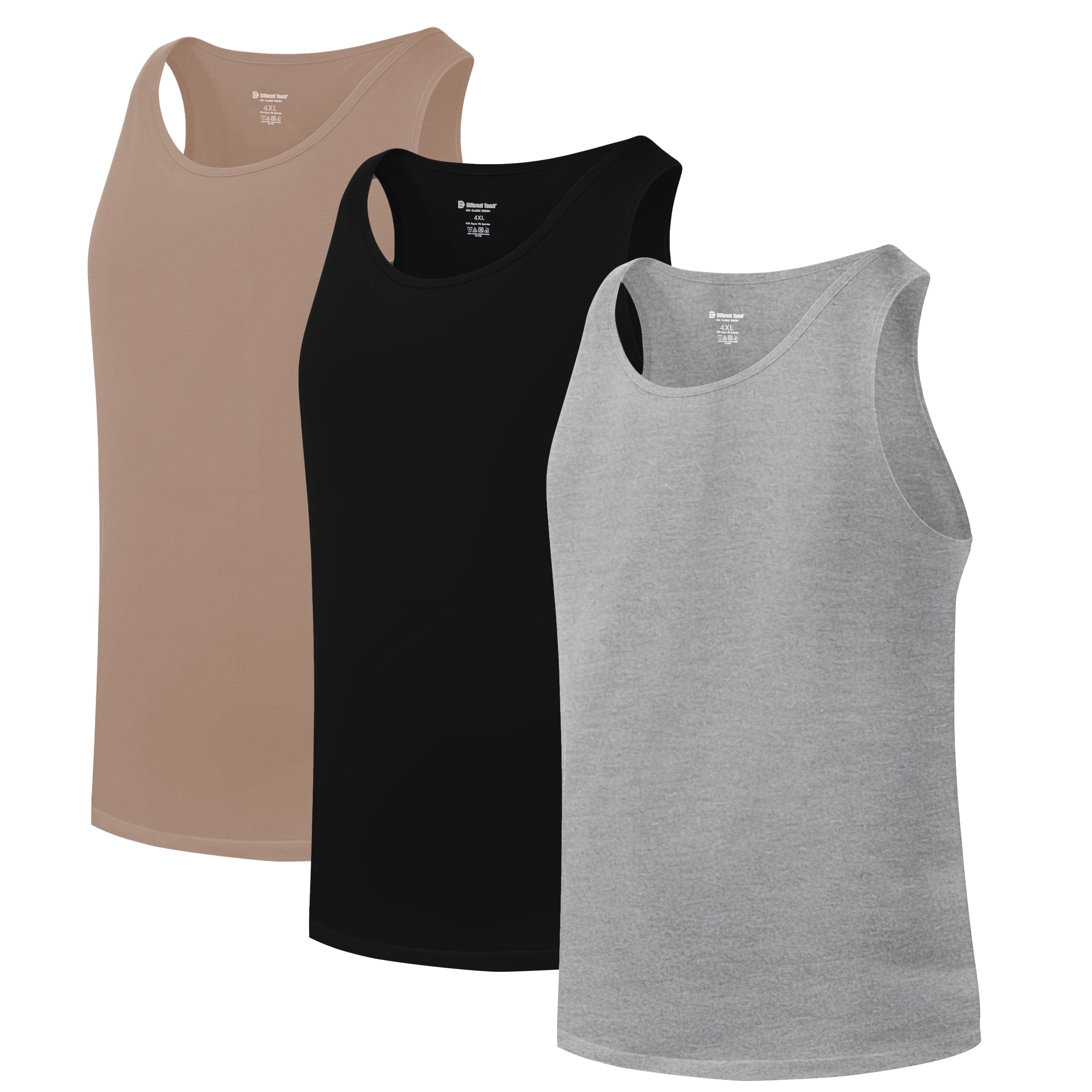 Different Touch Men's Rayon Tank Tops, Pack of 3 - Walmart.com