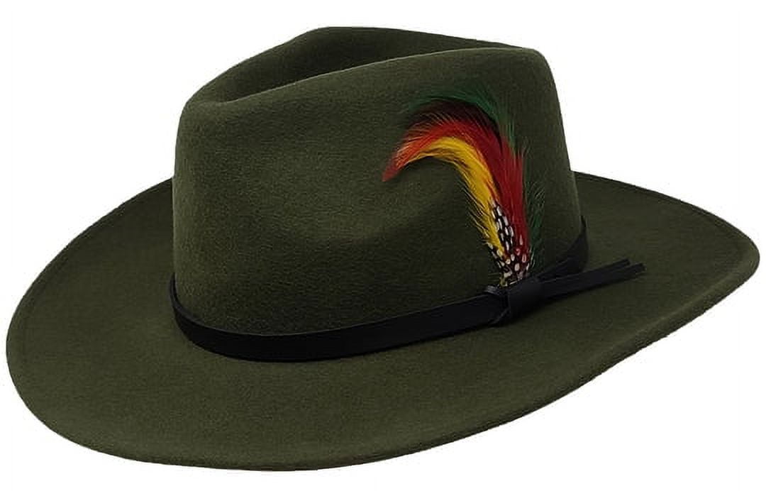 Different Touch Outback Crushable Wool Cowboy Wide Brim Male Olive ...