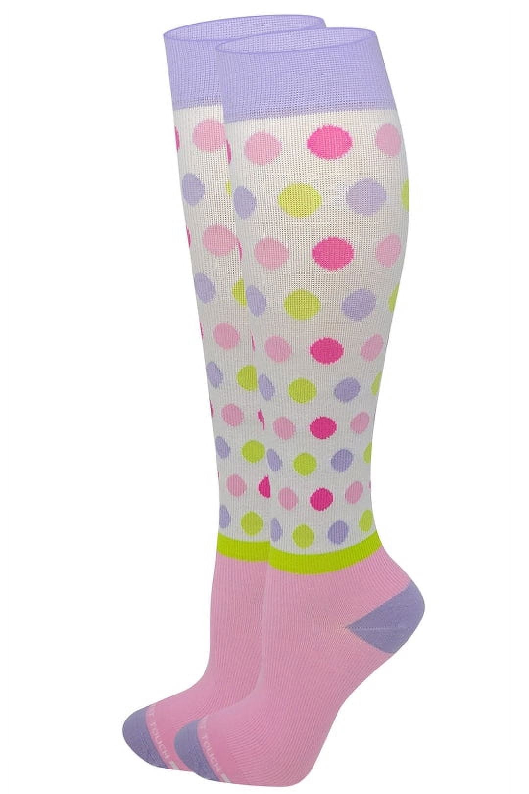 Different Touch Women Mini Dots Design Compression Knee High Socks ...