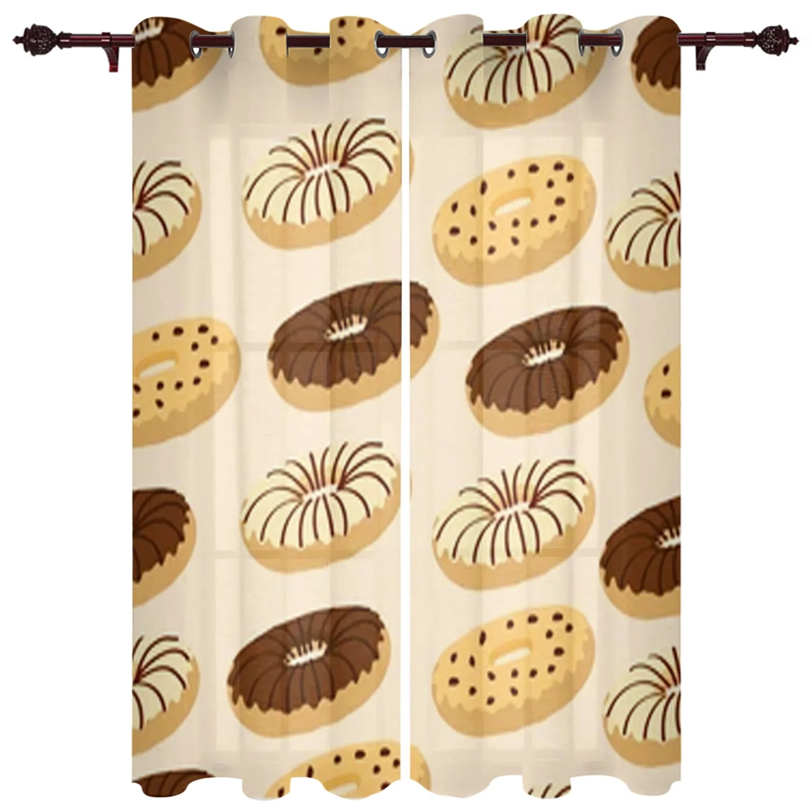 Different Types Of Donuts Window Curtains For Living Room Bedroom ...