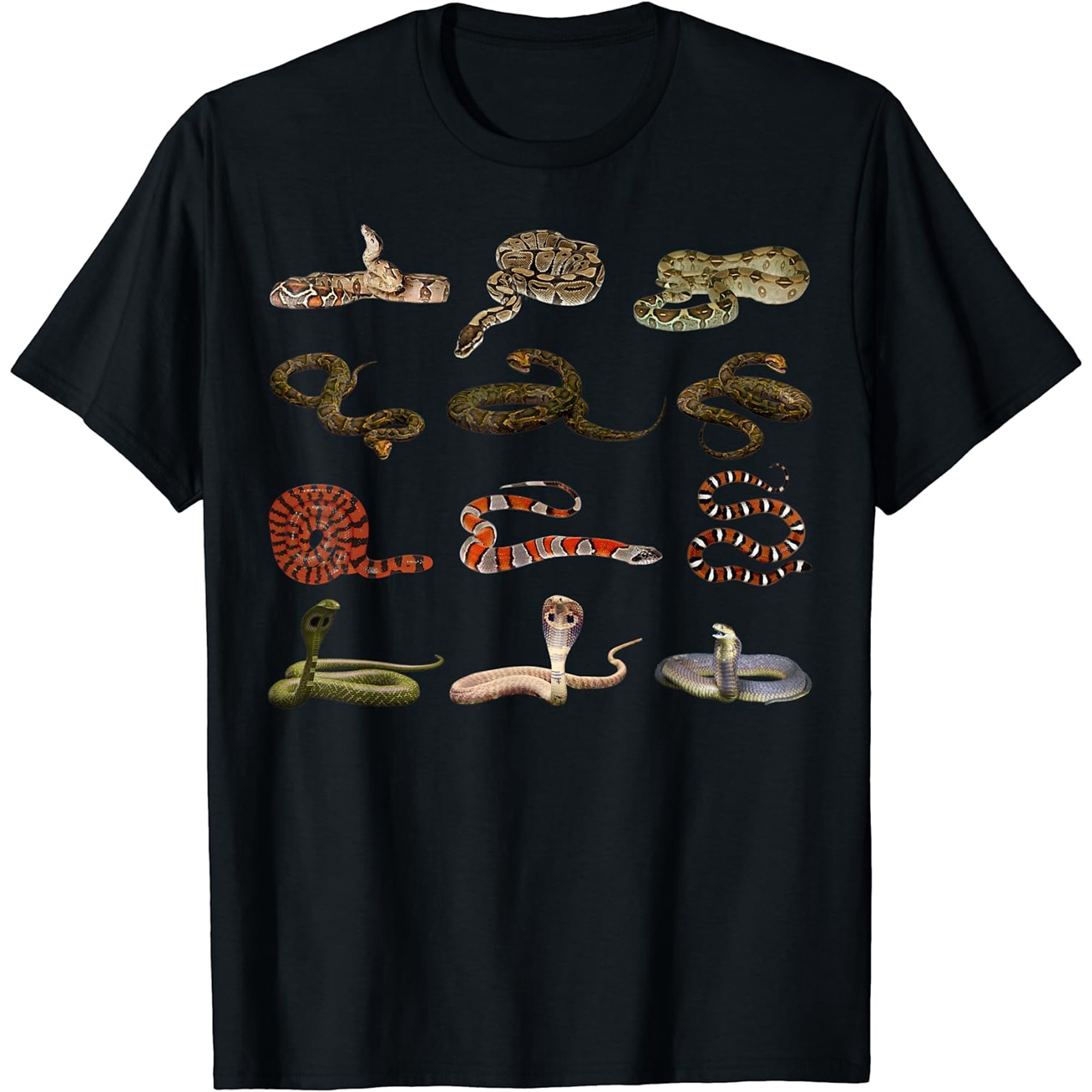 Different Types Of Snakes Boys Kids Girl Educational Serpent Cotton T ...