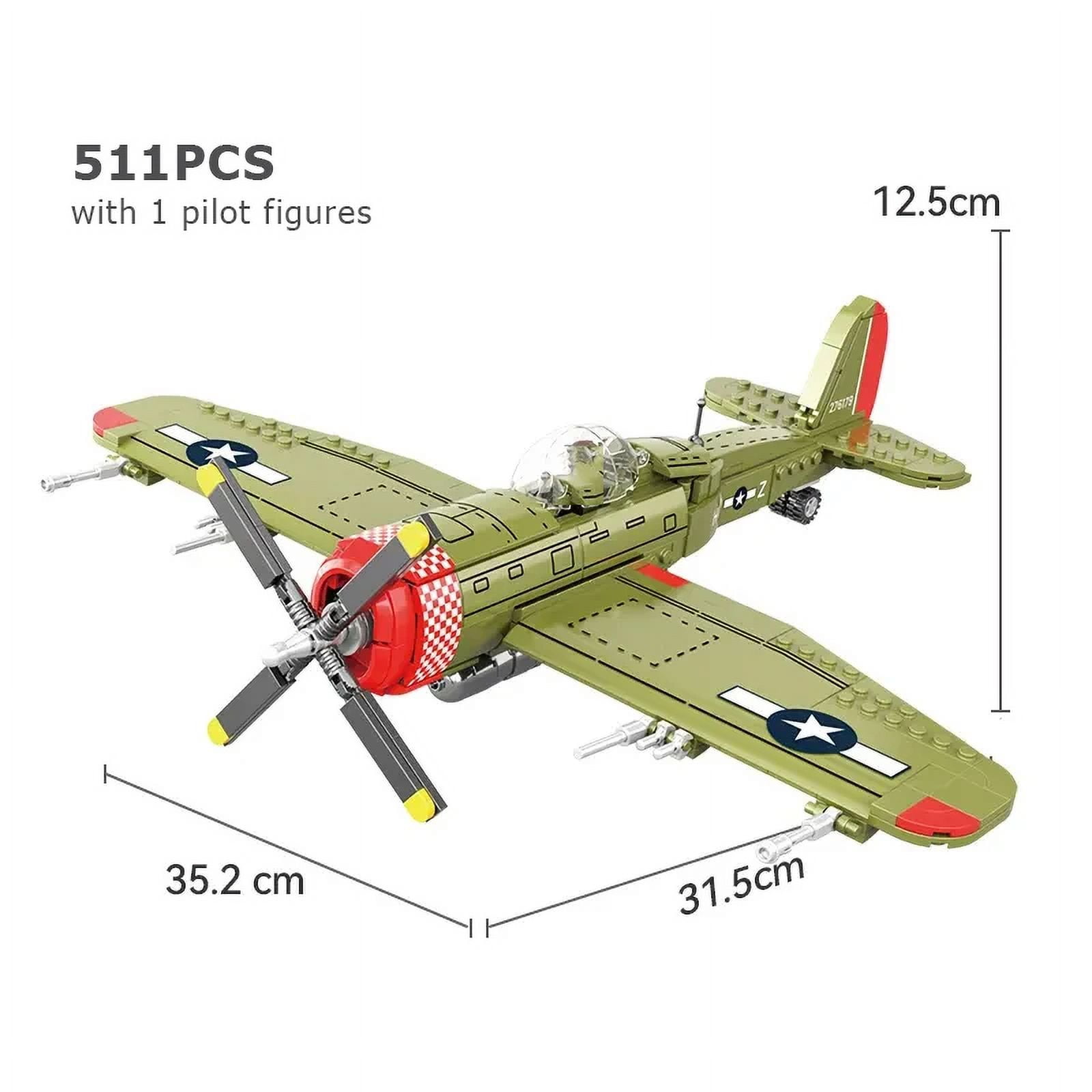 Different Types ww2 Army P47 Fighter Building Blocks Spitfire Military Soldier Pilot Figures ...