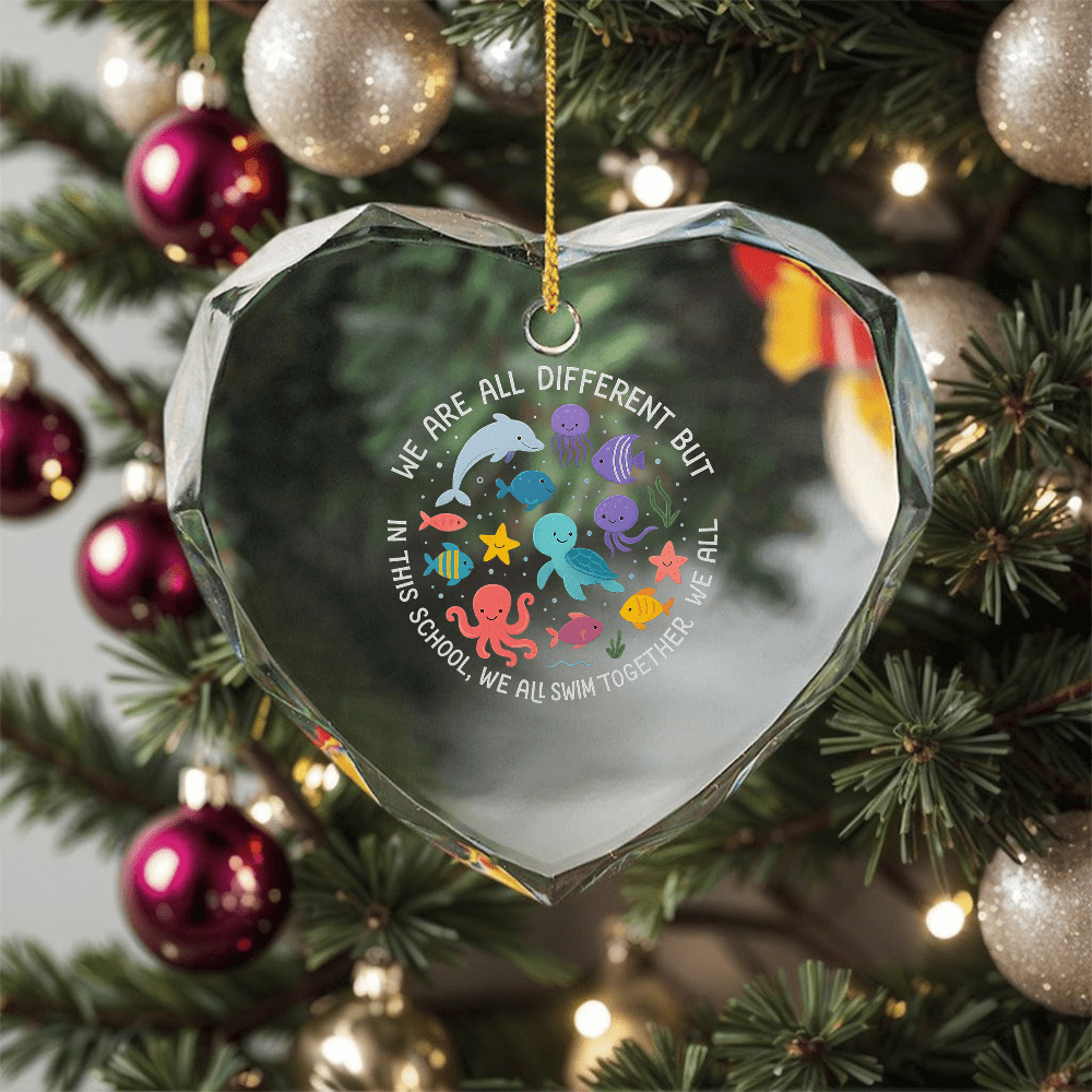 Different We Swim Together Teacher Student Back to School Ornament ...