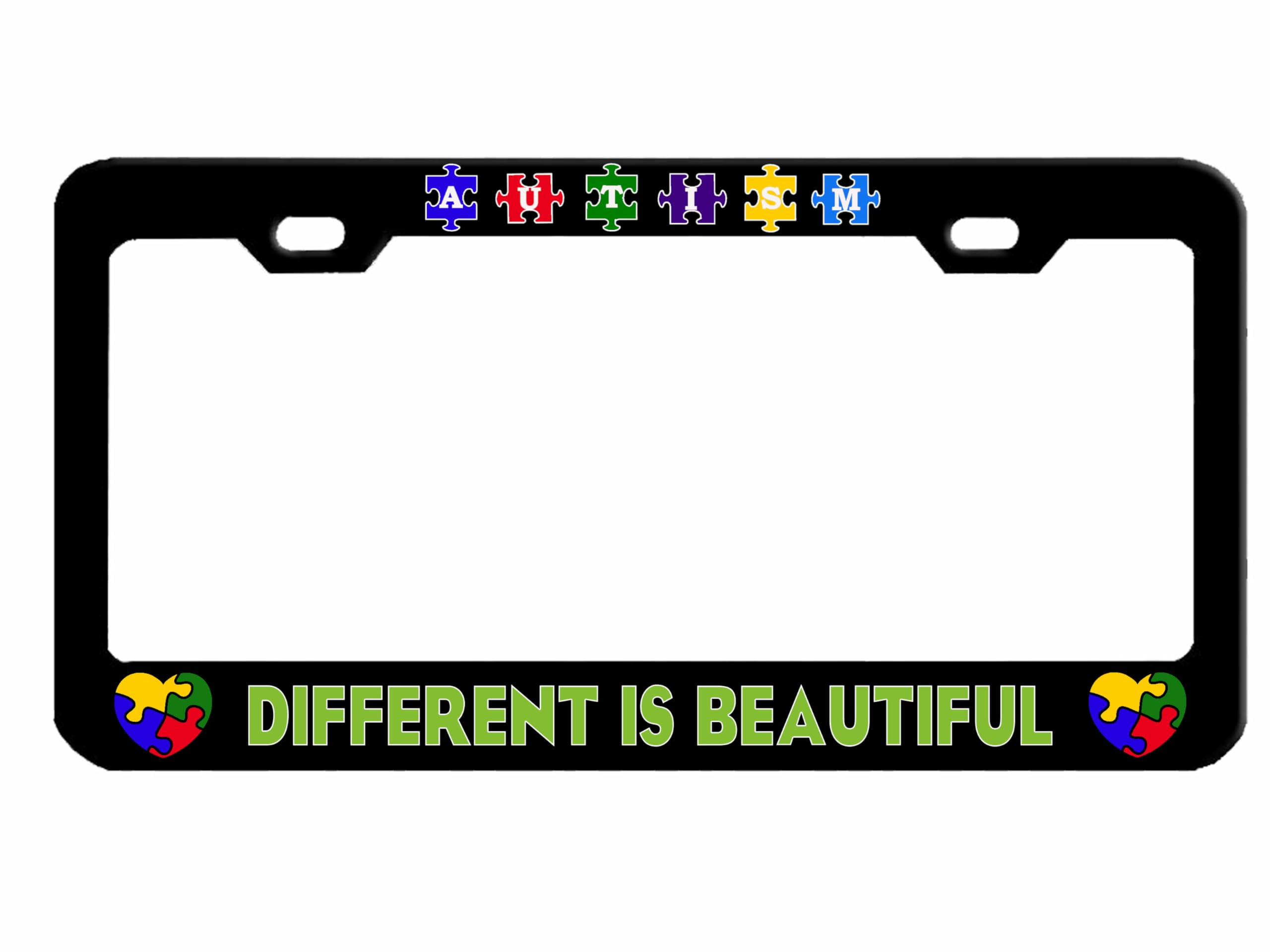 Different is Beautiful License Plate Frame Autism Awareness ...