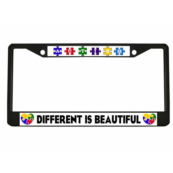 Different is Beautiful License Plate Frame Autism Awareness ...