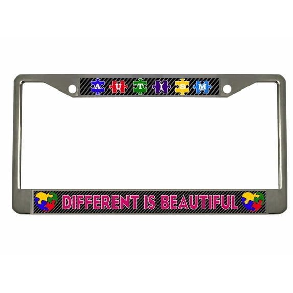 Different is Beautiful License Plate Frame Autism Awareness ...