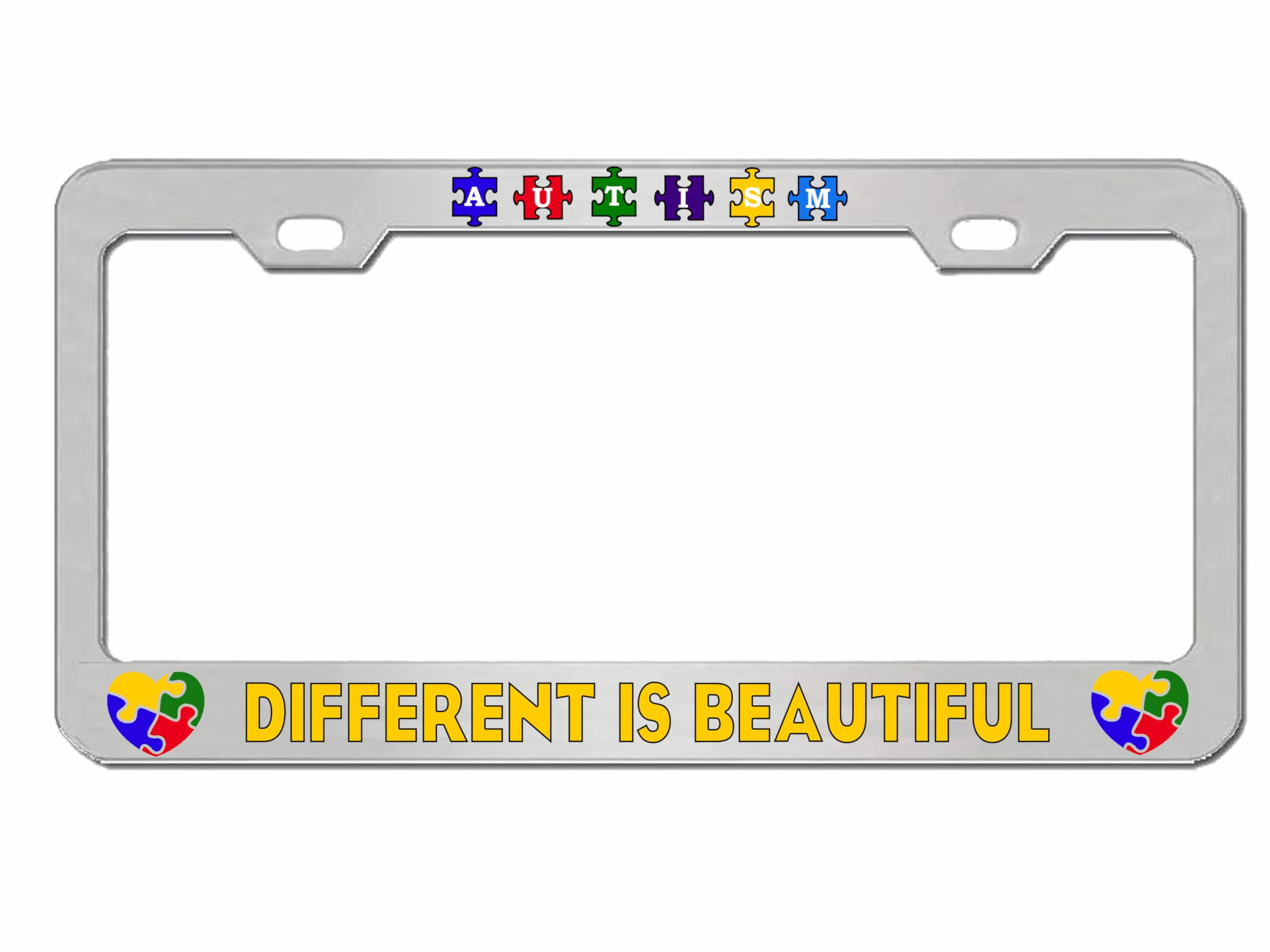 Different is Beautiful License Plate Frame Autism Awareness ...