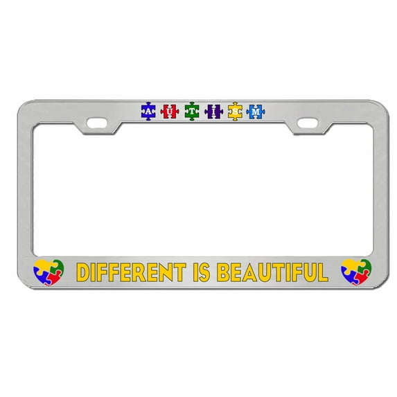 Different is Beautiful License Plate Frame Autism Awareness ...