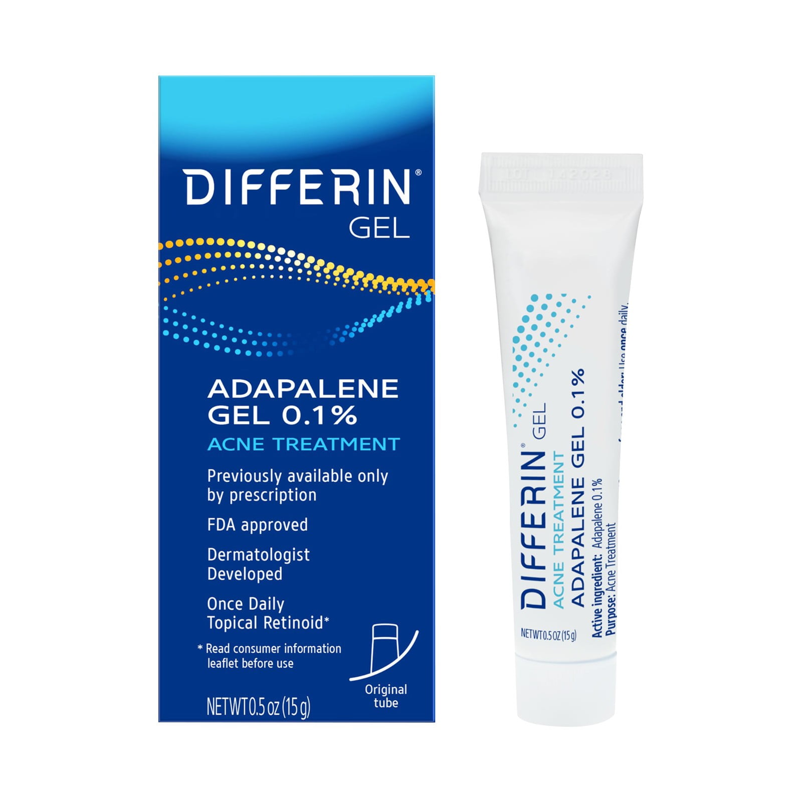 Differin Acne Treatment Gel, 30 Day Supply, Retinoid Treatment for Face ...