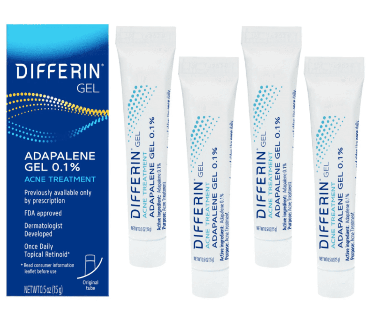 Differin_Acne_Treatment Gel 4PCS, Gentle Skin Care for Acne_Prone ...