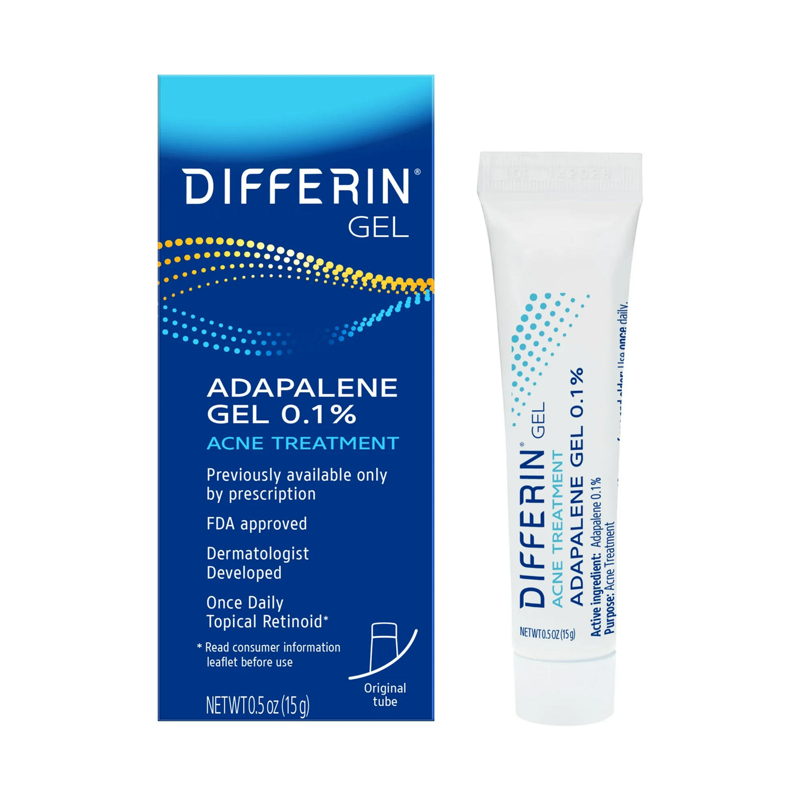 Differin Acne Treatment Gel, Retinoid Treatment for Face with 0.1% ...