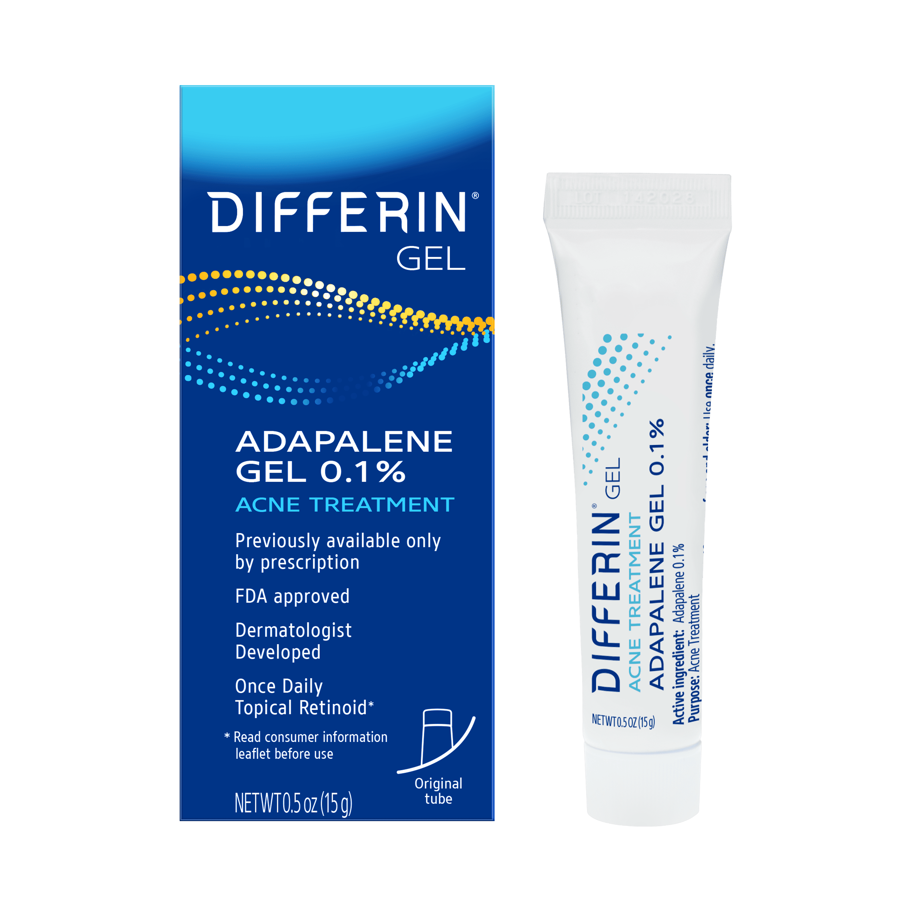 Differin Adapalene Gel 0.1% Acne Treatment - Walmart.com