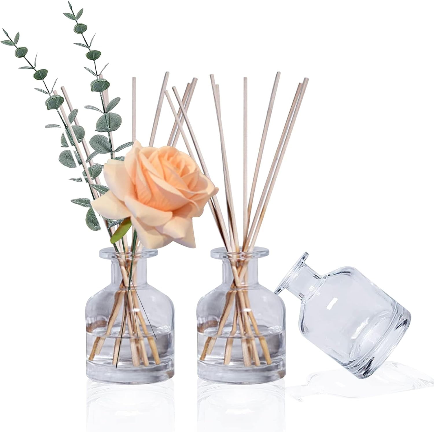 Diffuser Glass Bottles Black -Empty Reed Diffuser Bottle With Sticks ...