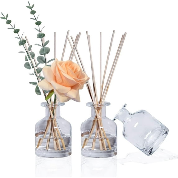 Diffuser Glass Bottles Black -Empty Reed Diffuser Bottle With Sticks ...