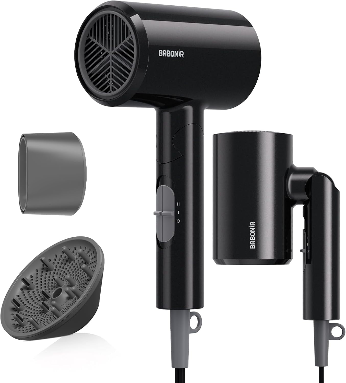 Diffuser Hair Dryer, 1875W Fast Drying, Foldable Travel Design, Turbo ...