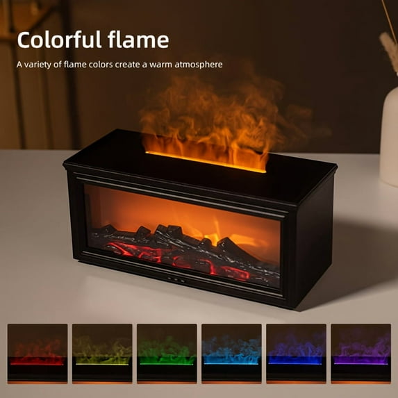 Diffuser For Home, Fireplace Flame Air Diffuser Humidifier 10.14oz, 7 ...