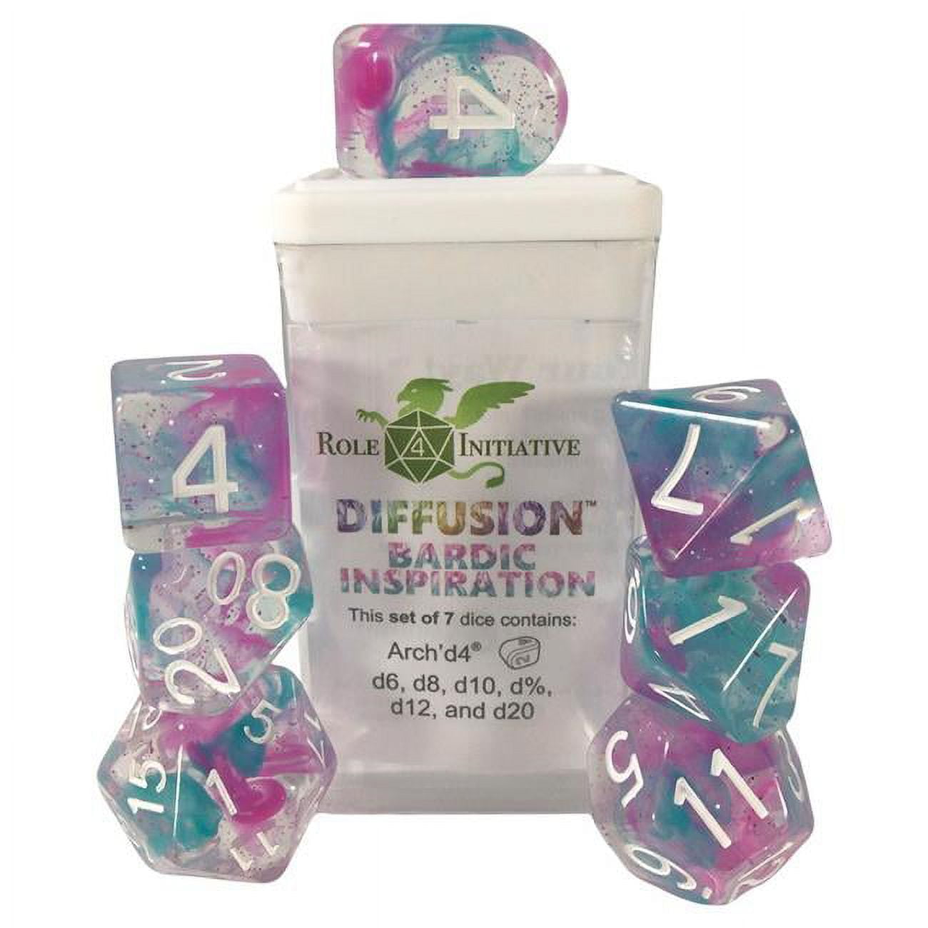 Diffusion Dice, Bardic Inspiration & White - Set of 7 - Walmart.com