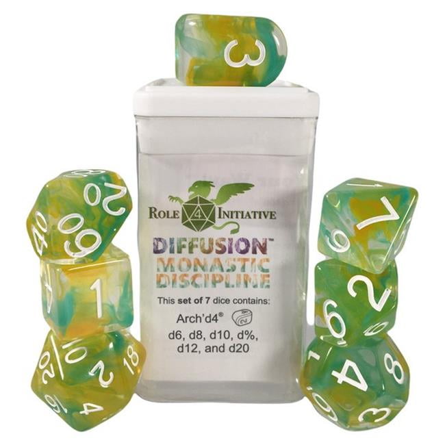 Diffusion Dice, Monastic Discipline & White - Set of 7 - Walmart.com