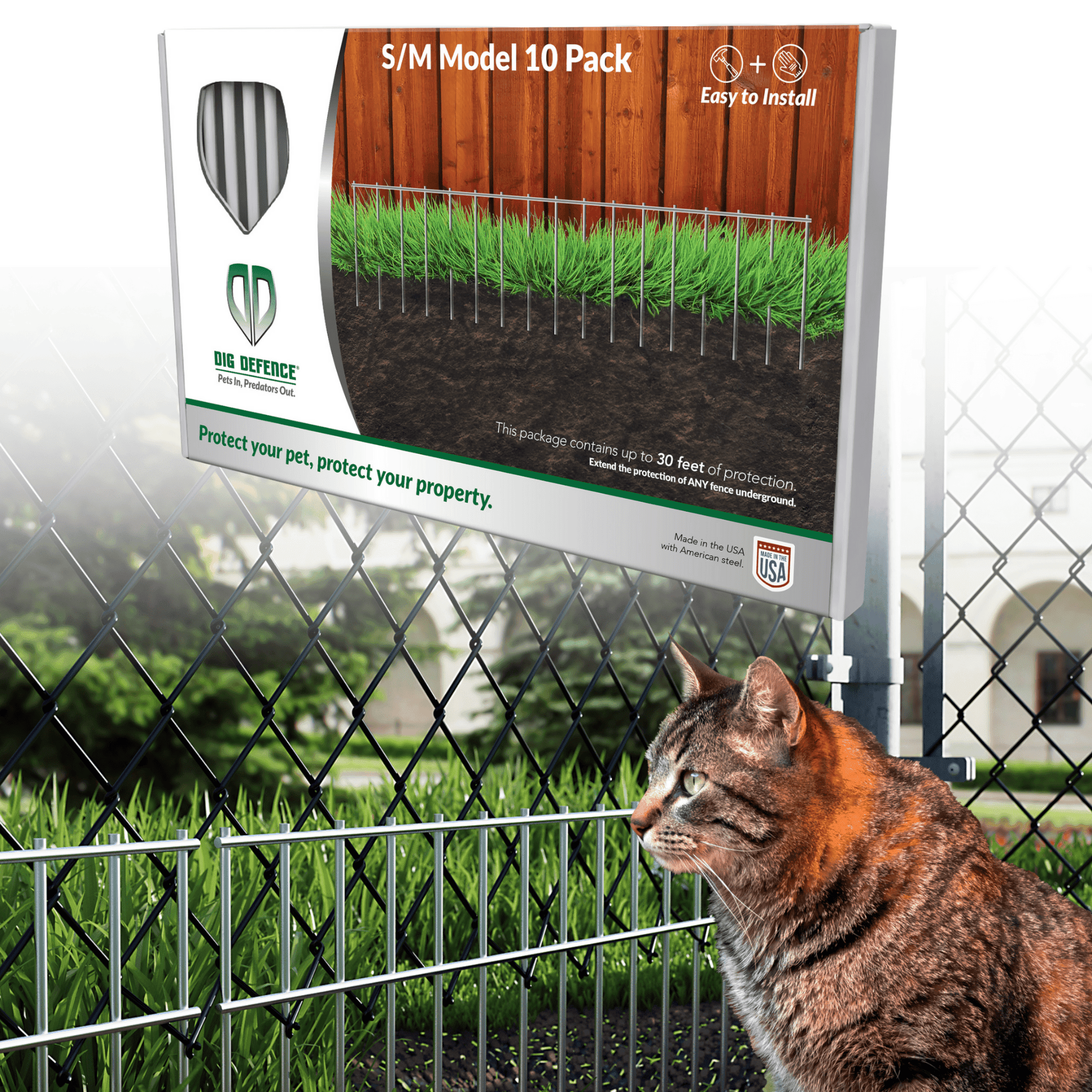 Chain Link Fence Dog Barrier Dig Defence 10 Pack No Dig Small/Medium