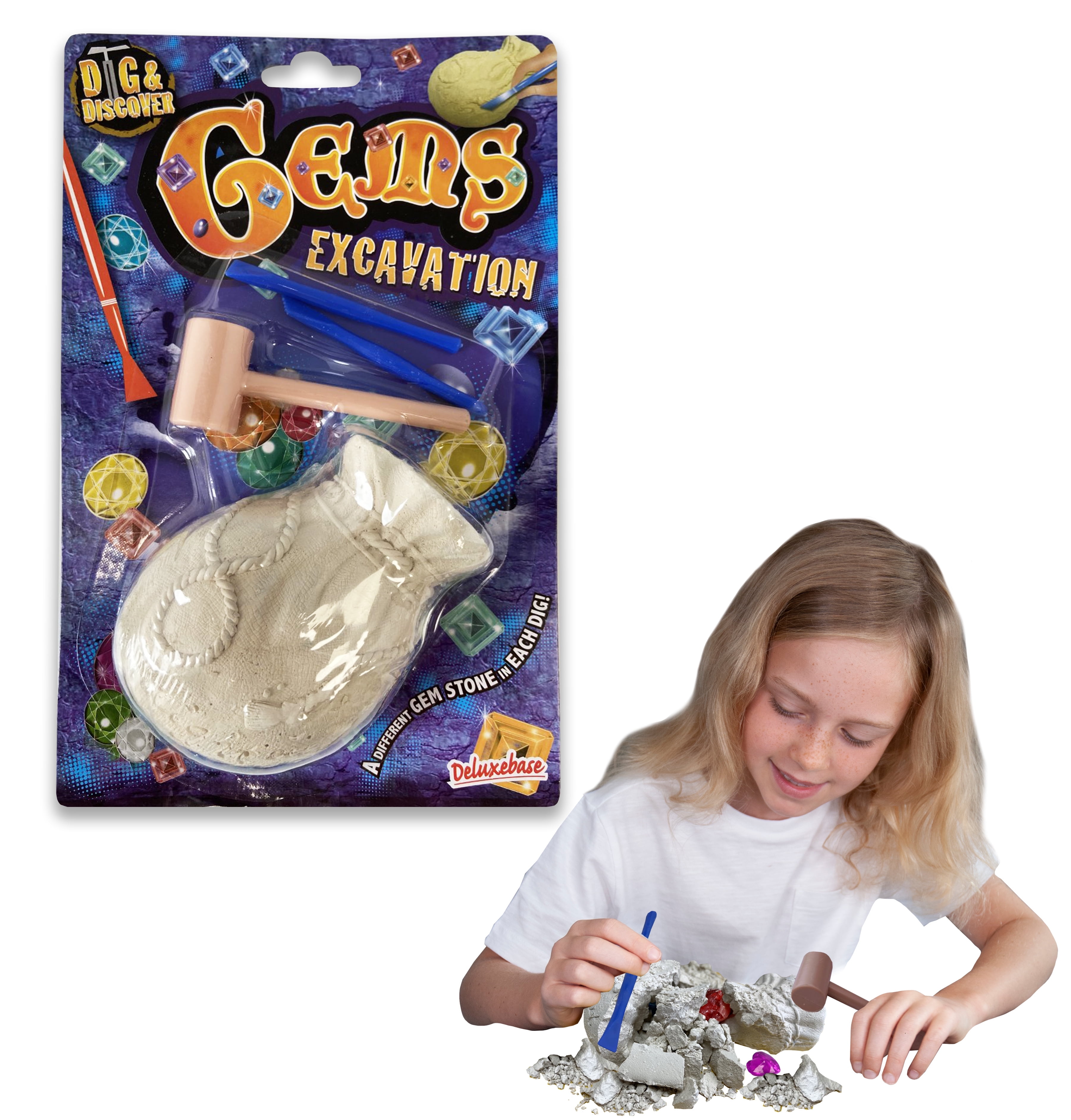 Dig & Discover - Gems Excavation from Deluxebase. Gem Dig Kit for Kids ...