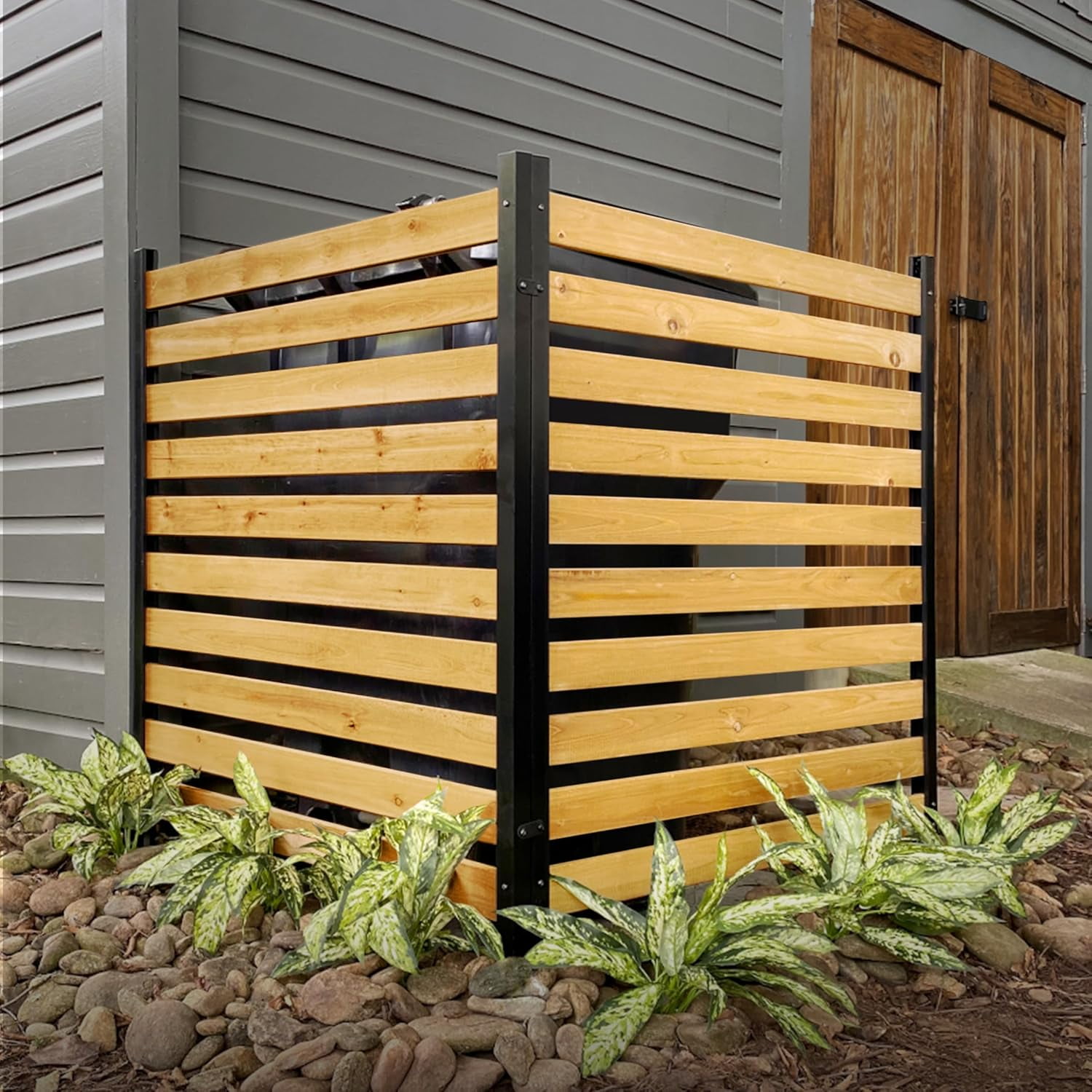 No Dig Enclo Premium Wood Privacy Screen, Ideal Outdoor Privacy Wall ...