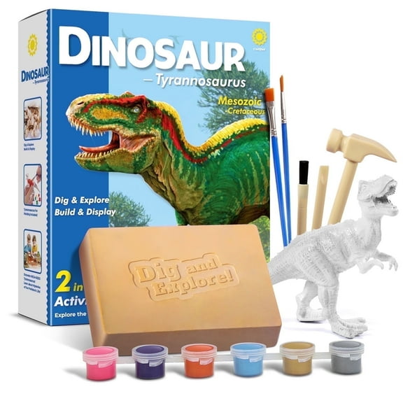 National Geographic Dino Egg Dig Kit, 2 Dinosaur Figures, Science Kit ...