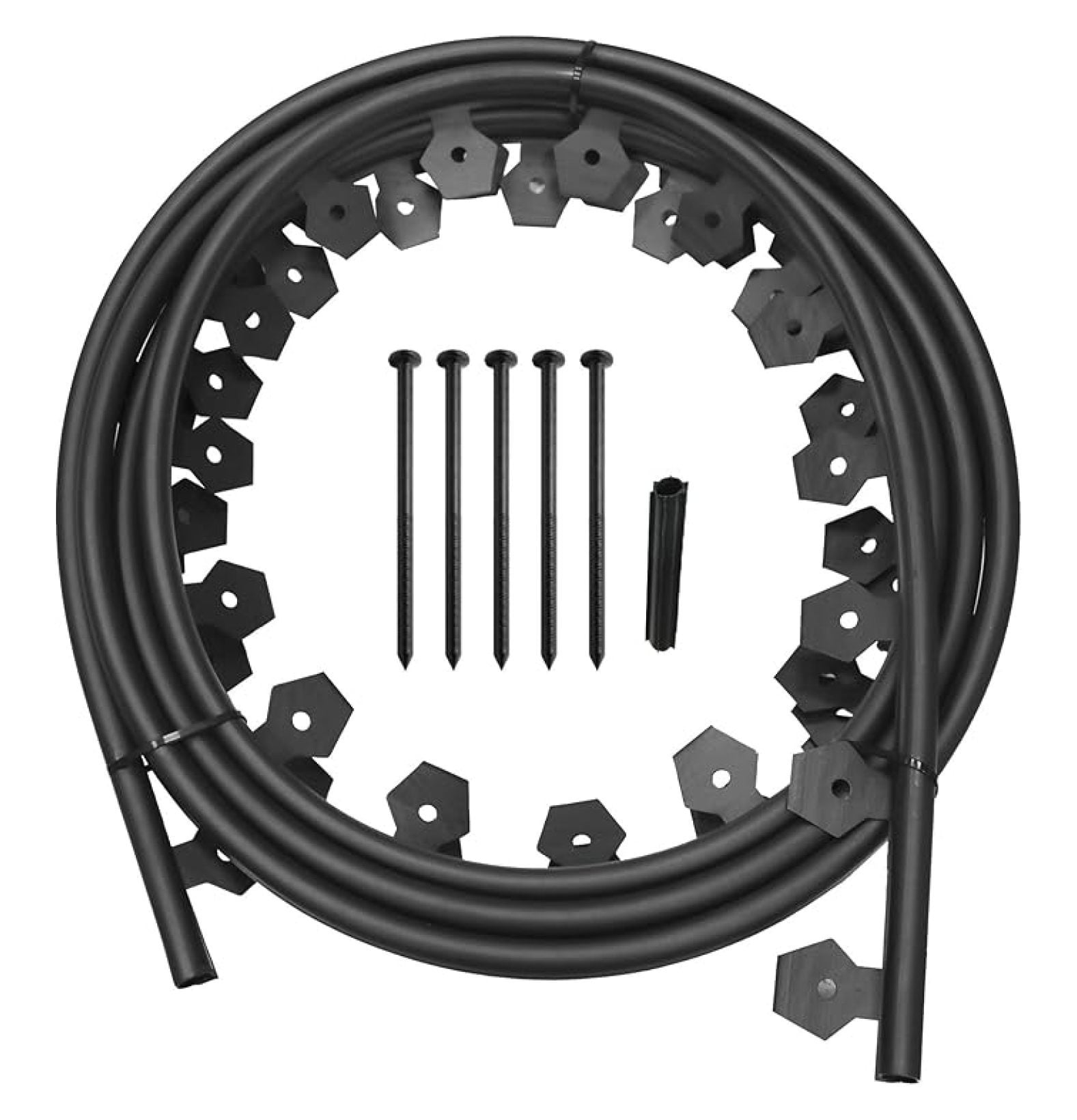 Dig-Free Landscape Edging Kit - 20ft Garden Border, Black - with ...