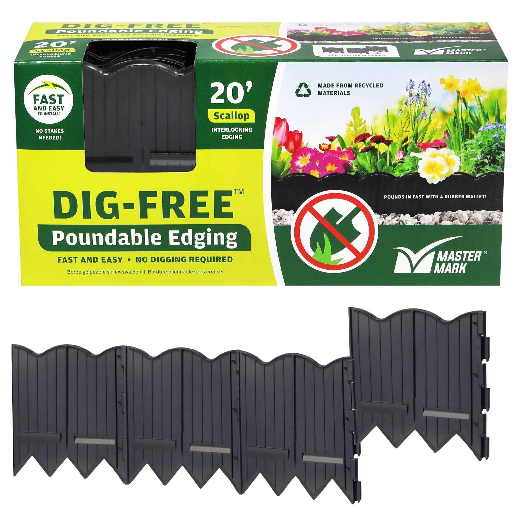 Master Mark 6 in. x 20 ft. Poundable, No-Dig Plastic Edging 97221 ...