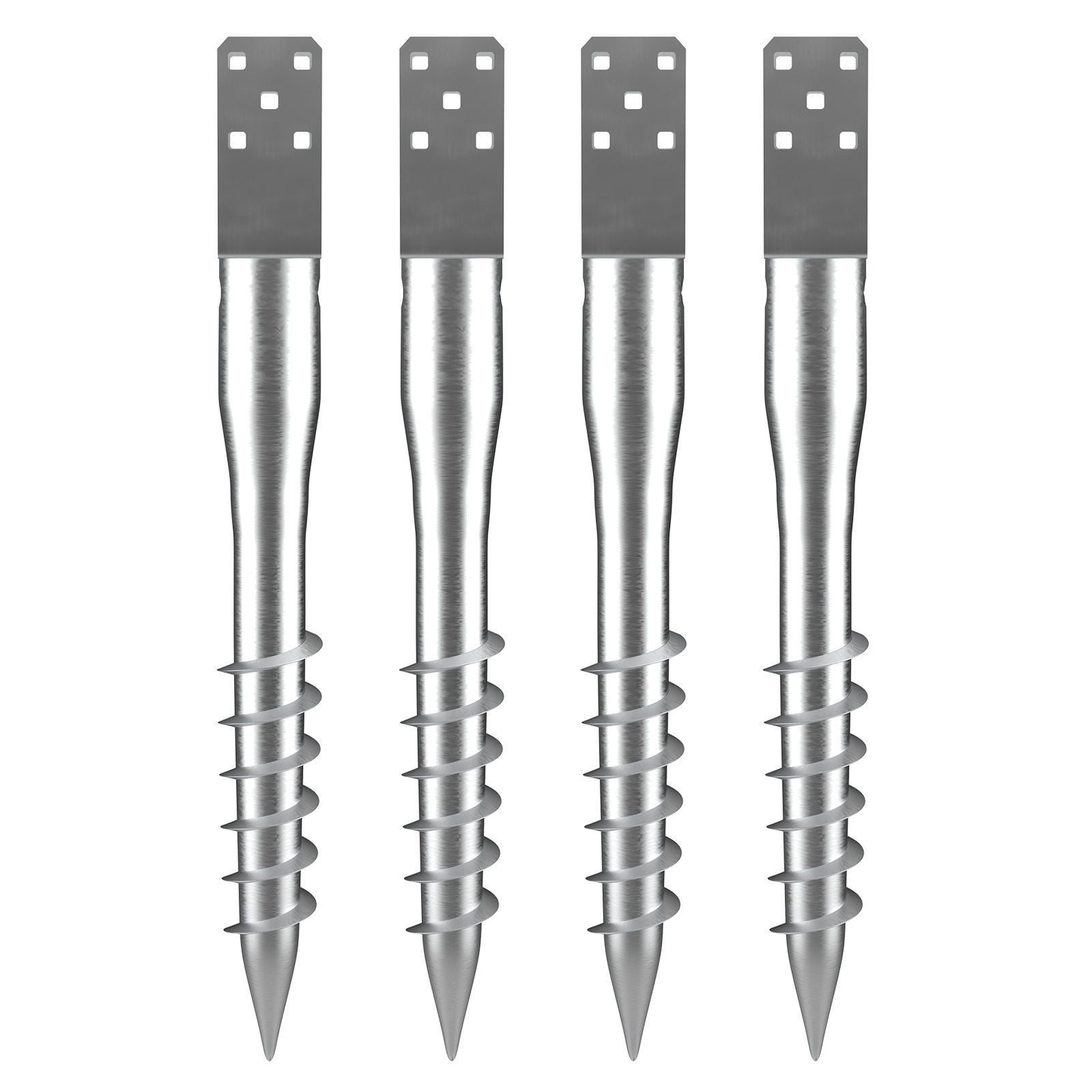 No Dig Ground Anchor, 4 Pack 3.94 x 2.76 x 27.56 in DIY Screw in Post ...