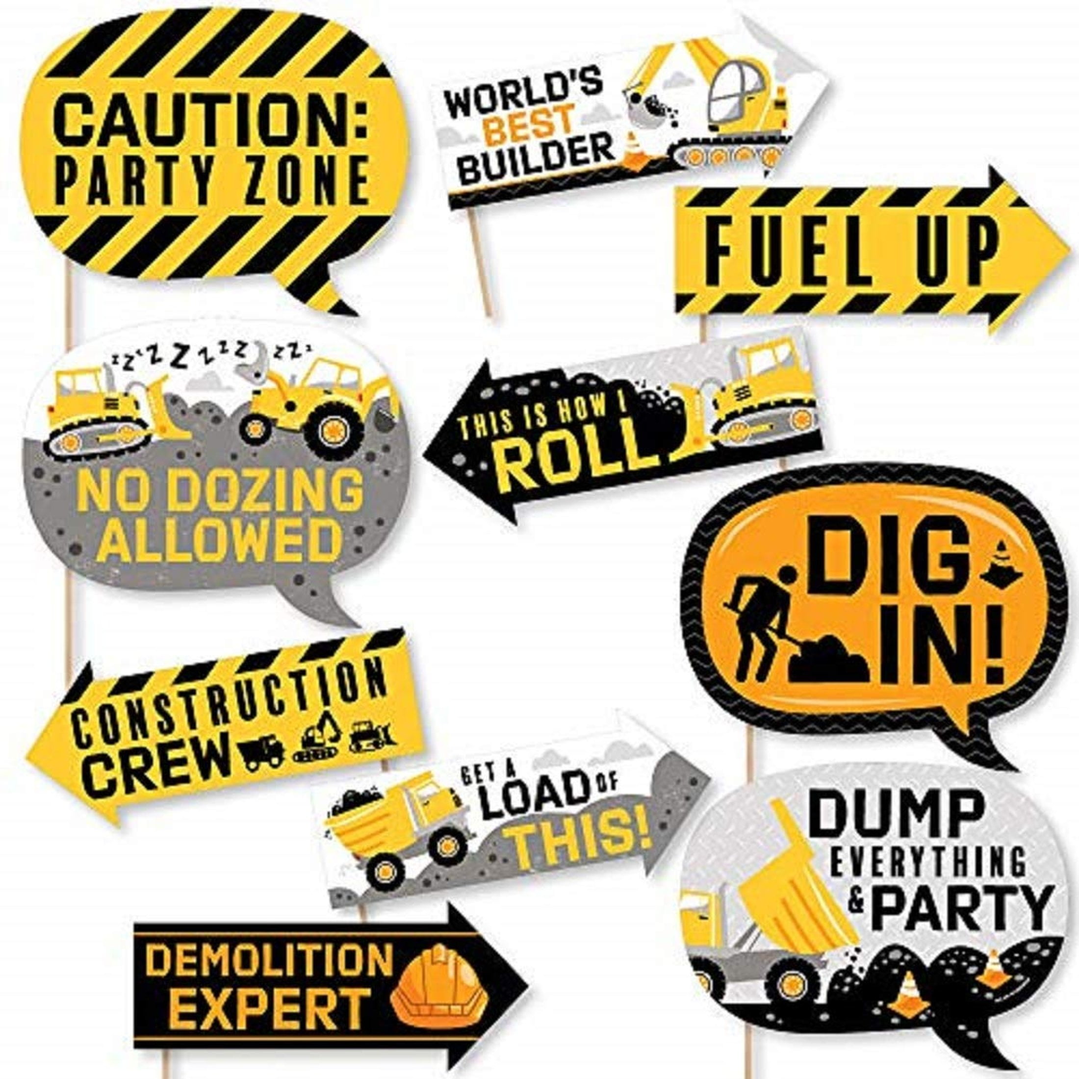 Dig It Fun Zone Photo Booth Props Kit for Baby Showers and Birthday ...