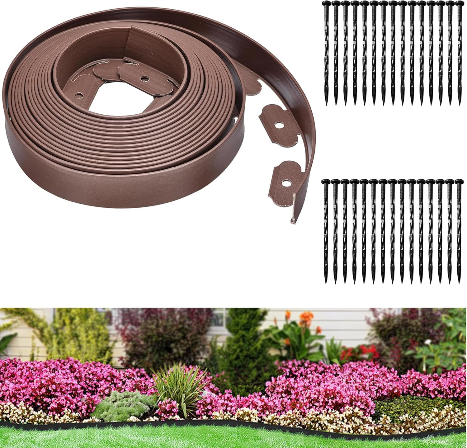 No Dig Landscape Edging Kit, Landscape Edging Border 33 FT with 30 ...