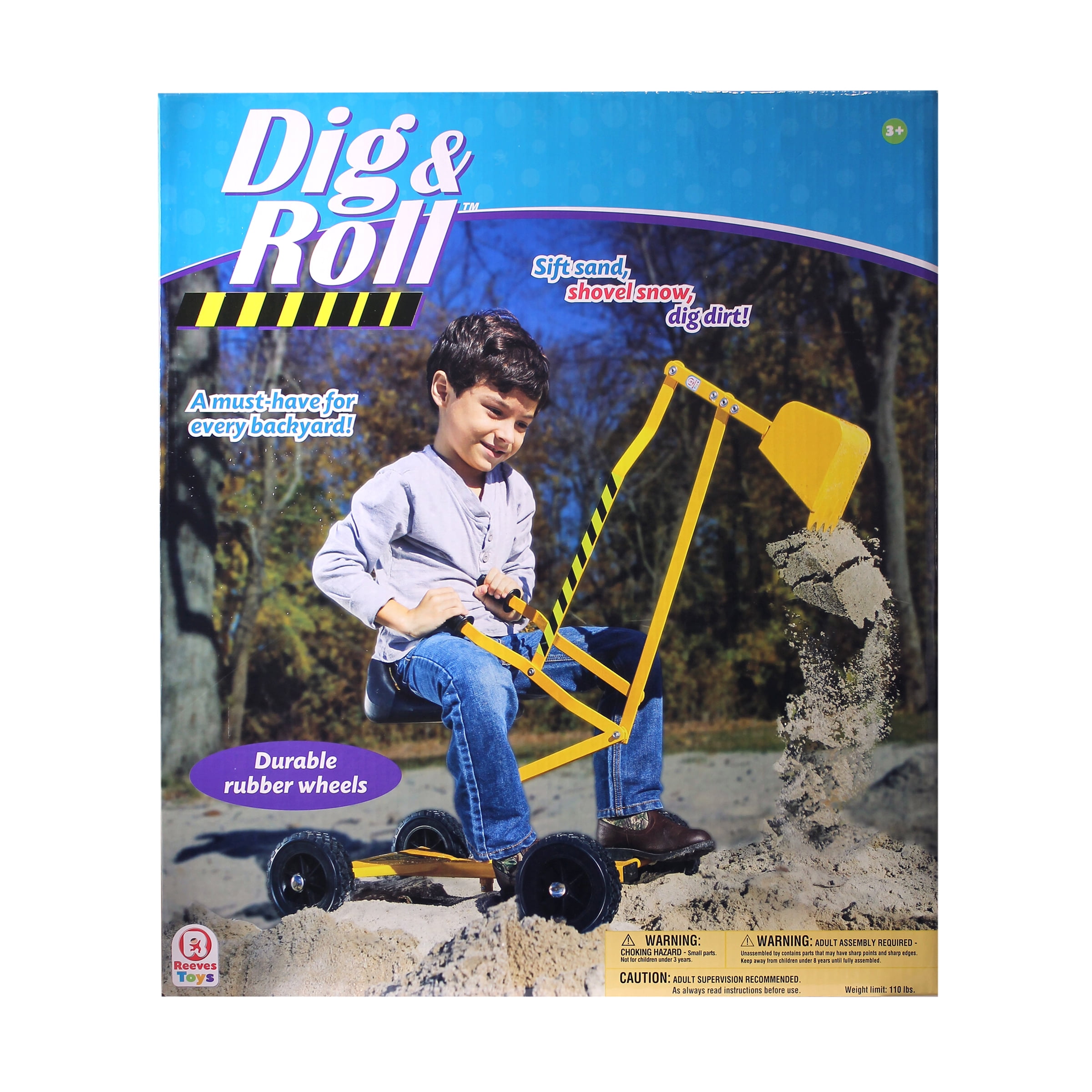 The Big Dig Ride-On Working Excavator with Wheels, Ideal for Sand, Dirt ...